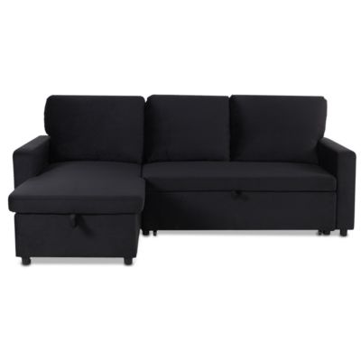 Canape D Angle Convertible Noirnull