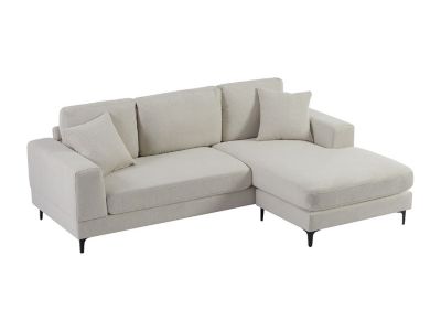 Canapé d'angle réversible en tissu texturé beige JAMOLO