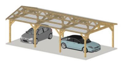 Carport deux pentes 700cmx1050cm Bois DOUGLAS Français label PEFC ...