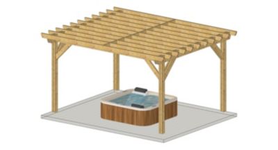 Carport pergola indépendante 400cmx450cm Bois DOUGLAS Français label ...