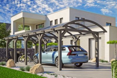 Carport SKAN HOLZ Franken 376x969cm, bois lamellé-collé, traitement ...