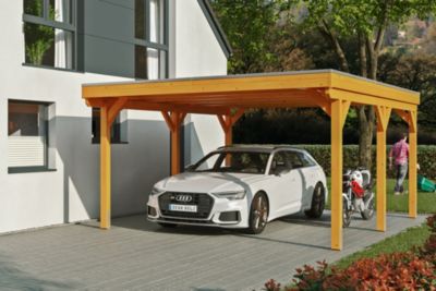 Carport SKAN HOLZ Grunewald 427 x 554 cm avec panneaux de toit en ...
