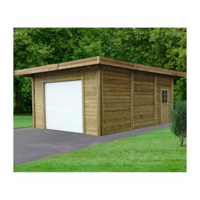 Carport SUPERIA toit plat 22,20 m² 706x506x253cm avec porte ...