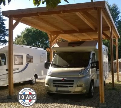 Carport toit plat 350cmx650cm bois DOUGLAS Français label PEFC ...