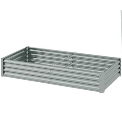 Carré potager rectangulaire 180 x 90 x 30 cm acier galvanisé ondulé