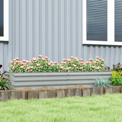 Carré potager rectangulaire 180 x 90 x 30 cm acier galvanisé ondulé