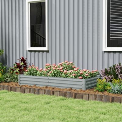 Carré potager rectangulaire 180 x 90 x 30 cm acier galvanisé ondulé