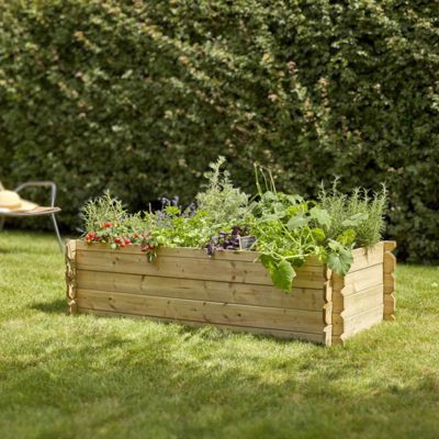 CARRE POTAGER AU SOL EN BOIS 214L