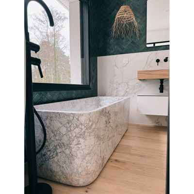 Carrelage mur effet zellige bejmat vert 6,5x20 cm ARTISAN MOSS GREEN ...