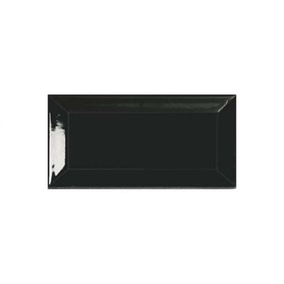 Carrelage mur relief métro parisien uni noir brillant 10x20 cm METRO BLACK