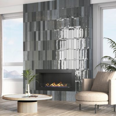 Carrelage mural intérieur/exterieur. Grès cérame Zellige Coal 7x28cm