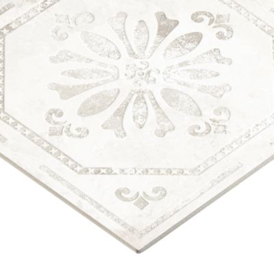 Carrelage mural interieur effet carreau de ciment blanc et béton L.20 x ...