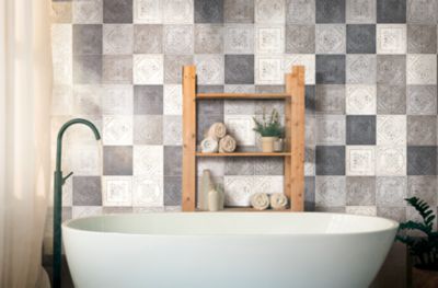 Carrelage mural multicolore effet carreaux de ciment L.20 x l.20 cm x ...