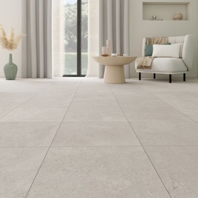 Carrelage sol et mur intérieur effet pierre gris clair L.45 x l.45 cm x ...