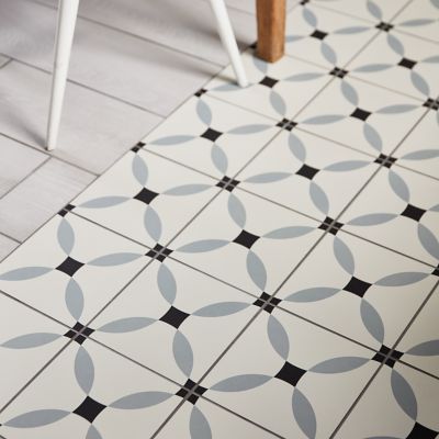 Carrelage sol et mur intérieur Hydrolic effet carreau de ciment décor ...