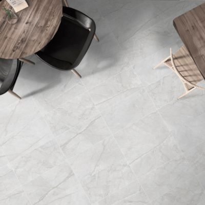Carrelage sol intérieur grès cérame aspect pierre ivoire 30 x 60 cm ...