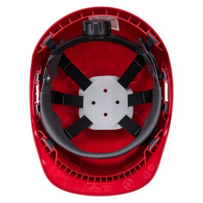 Casque de chantier Endurance PB55RER rouge ventilé avec porte-badge et ...