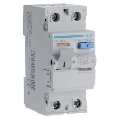 Cd263j Hager Interrupteur Différentiel 63a Type A 30ma Bipolaire ...