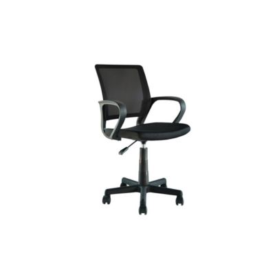 Chaise de bureau ZARNOX Tissu noir Accoudoirs Pivotante Pieds métal ...