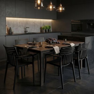 Chaise de jardin Sitwell design, résistante aux intempéries, Noir
