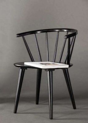 Chaise ebuy24 interieur non empilable non pliable H. 76 cm en bois noir