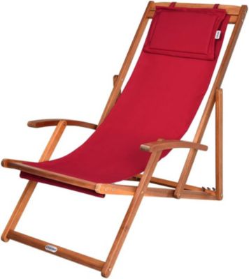 Chaise Longue Pliante en Bois Bordeaux Chaise de Plage 3 Positions Chilienne transat Jardin ...