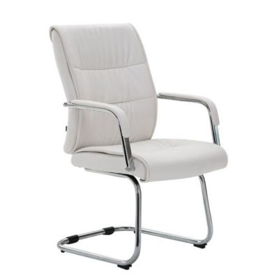 Chaise oscillante CLP Sievert simili cuir blanc 100x58x66 cm