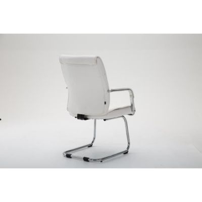 Chaise oscillante CLP Sievert simili cuir blanc 100x58x66 cm