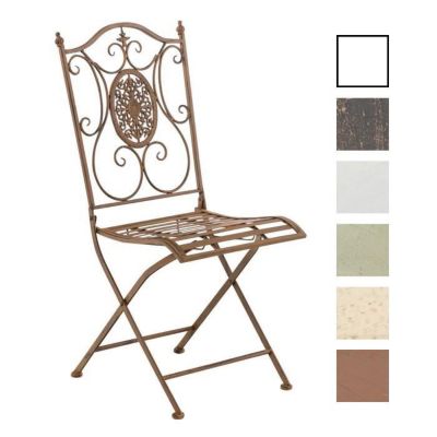 Chaise pliante de jardin en fer forgé solide et résistant - CLP Sibell ...