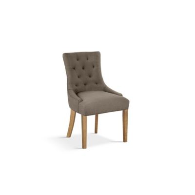 Chaise ROYA Tissu taupe Pieds bois H93 x L56 x P60 cm