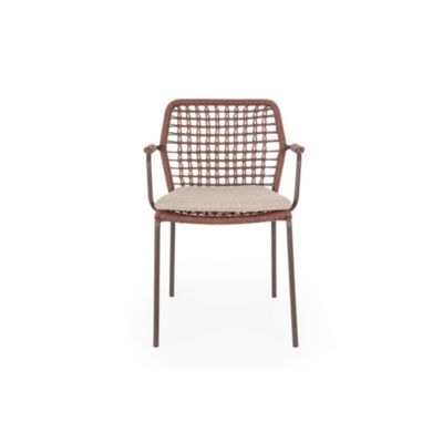 Chaises de jardin à accoudoirs et coussin (lot de 4) rouge - PALMA