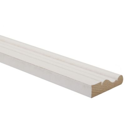 Chambranle Louis XVI en MDF doucine prépeint blanc 10x38mm L.2,44m