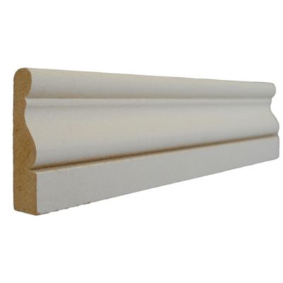 Chambranle Louis XVI en MDF doucine prépeint blanc 10x38mm L.2,44m ...