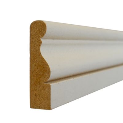 Chambranle Louis XVI en MDF doucine prépeint blanc 10x38mm L.2,44m
