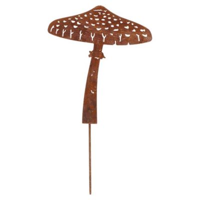 Champignon en métal rouillé sur pic Champignon parasol