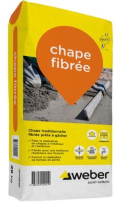 Chape traditionnelle fibrée prête à l'emploi sac de 25Kg Weber Saint-Gobain