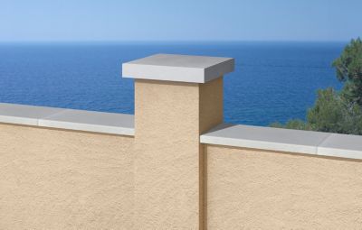 Chaperon de mur plat finition lisse L.380 x l.380 x ep.6 cm gris ciment