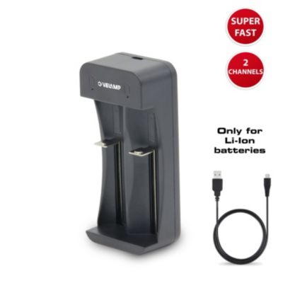Chargeur rapide à 2 canaux pour batteries lithium-ion