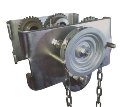 Chariot manuel inox 1T chaine 4,5mm largeur IPN 75-175mm