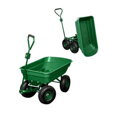 Chariot remorque jardin 100 x 47 x 93 cm 52L 120 kg, bac basculant ...