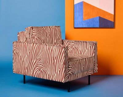 Charlie - fauteuil zèbre en velours - Lisa Design