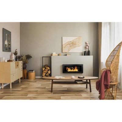 Cheminée bioéthanol murale ou encastrable Lucca Nero L 90xP 12xH 40