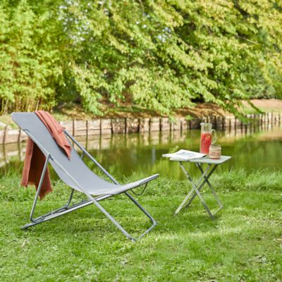Chilienne en métal et toile GoodHome Joline gris