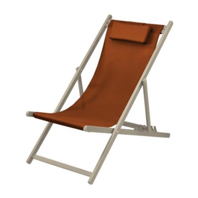 Chilienne pliable aluminium crème, toile coloris sienne ProLoisirs Ara