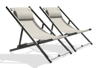 Chilienne pliante Julia aluminium gris anthracite L.93/102 x l.58 cm ...