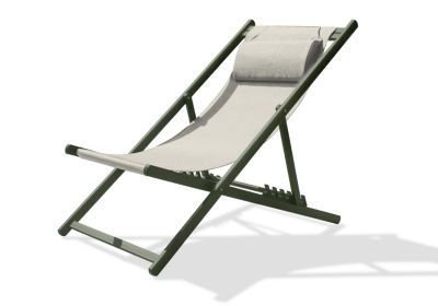 Chilienne pliante Julia aluminium vert kaki L.93/102 x l.58 cm City Garden