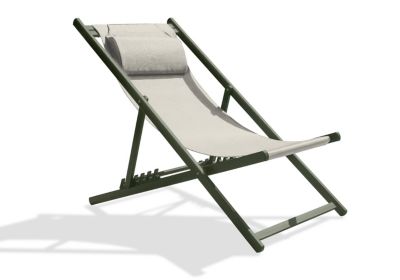 Chilienne pliante Julia aluminium vert kaki L.93/102 x l.58 cm City Garden