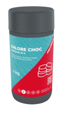 Chlore choc pour piscine pastille 20g Aquablue 1kg