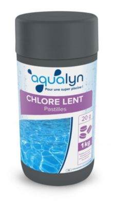 Chlore lent en pastilles de 20 g 1kg Aqualyn Unité Unité