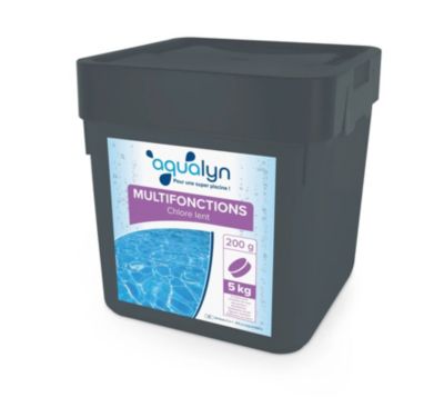 Chlore multifonction en galets 200 g 5 kg Aqualyn Unité Unité